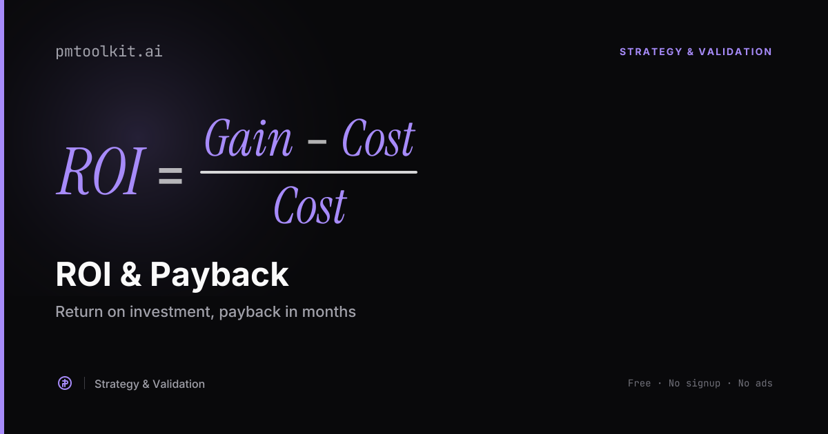 ROI Calculator for Product Managers | Free Business Case Tool 2026