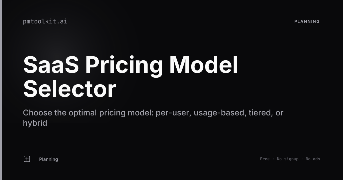 SaaS Pricing Model Selector Template | AI Prompt for Product Managers ...